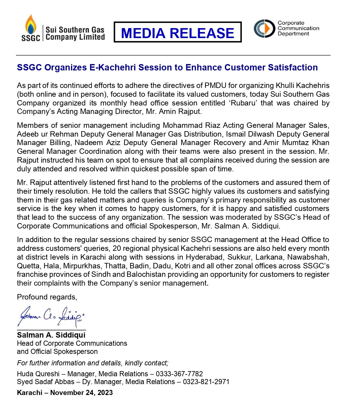 SSGC Organizes E-Kachehri Session to Enhance Customer Satisfaction ...
